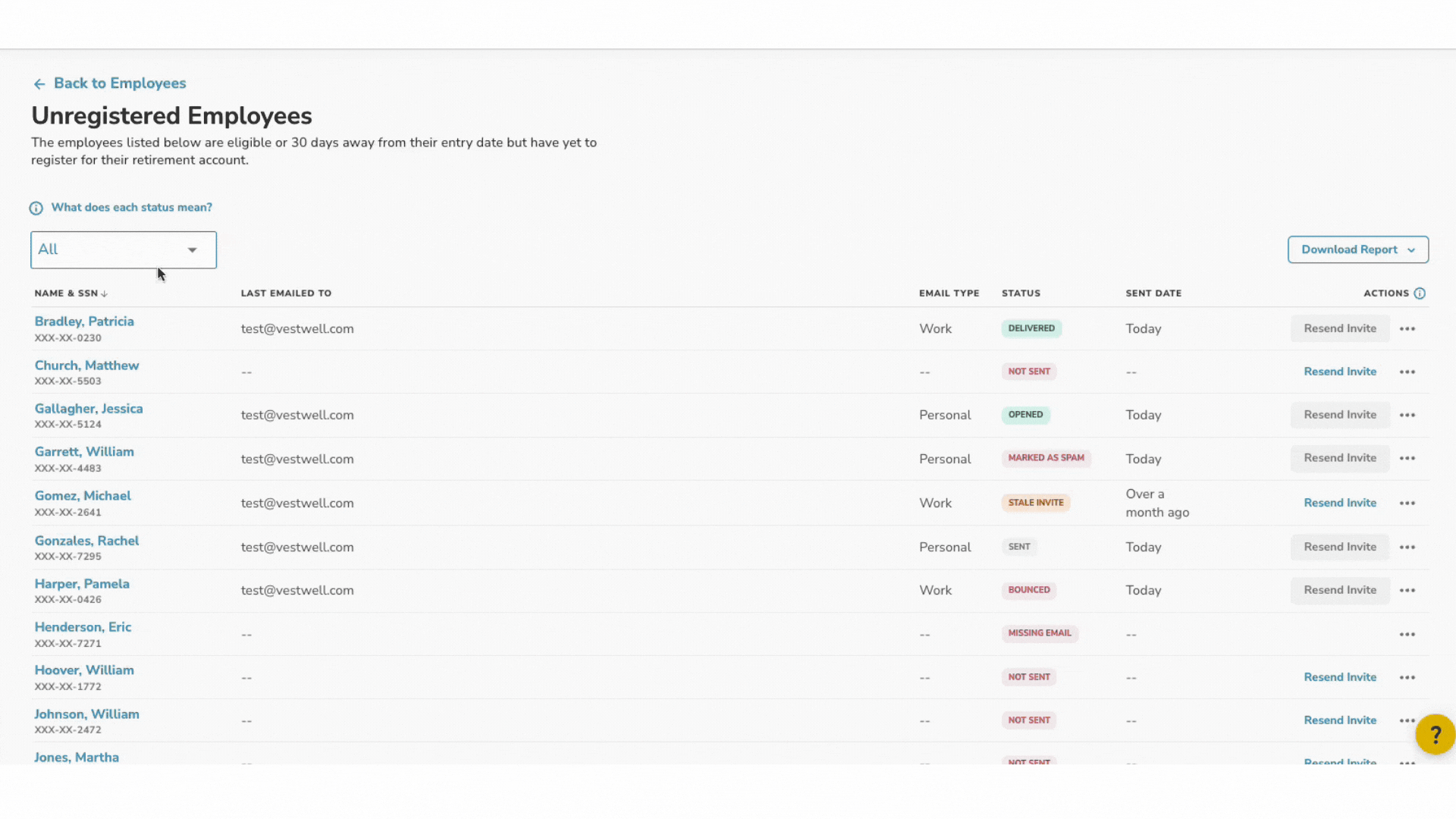 Unregistered Employees – Vestwell Help Center