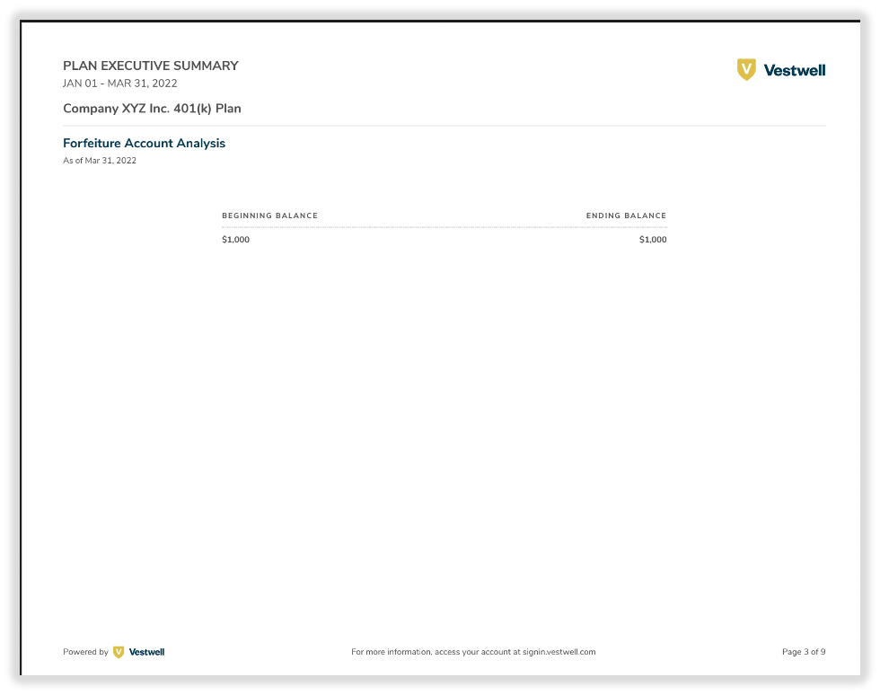 What Does The Plan Executive Summary Contain For Advisors Vestwell