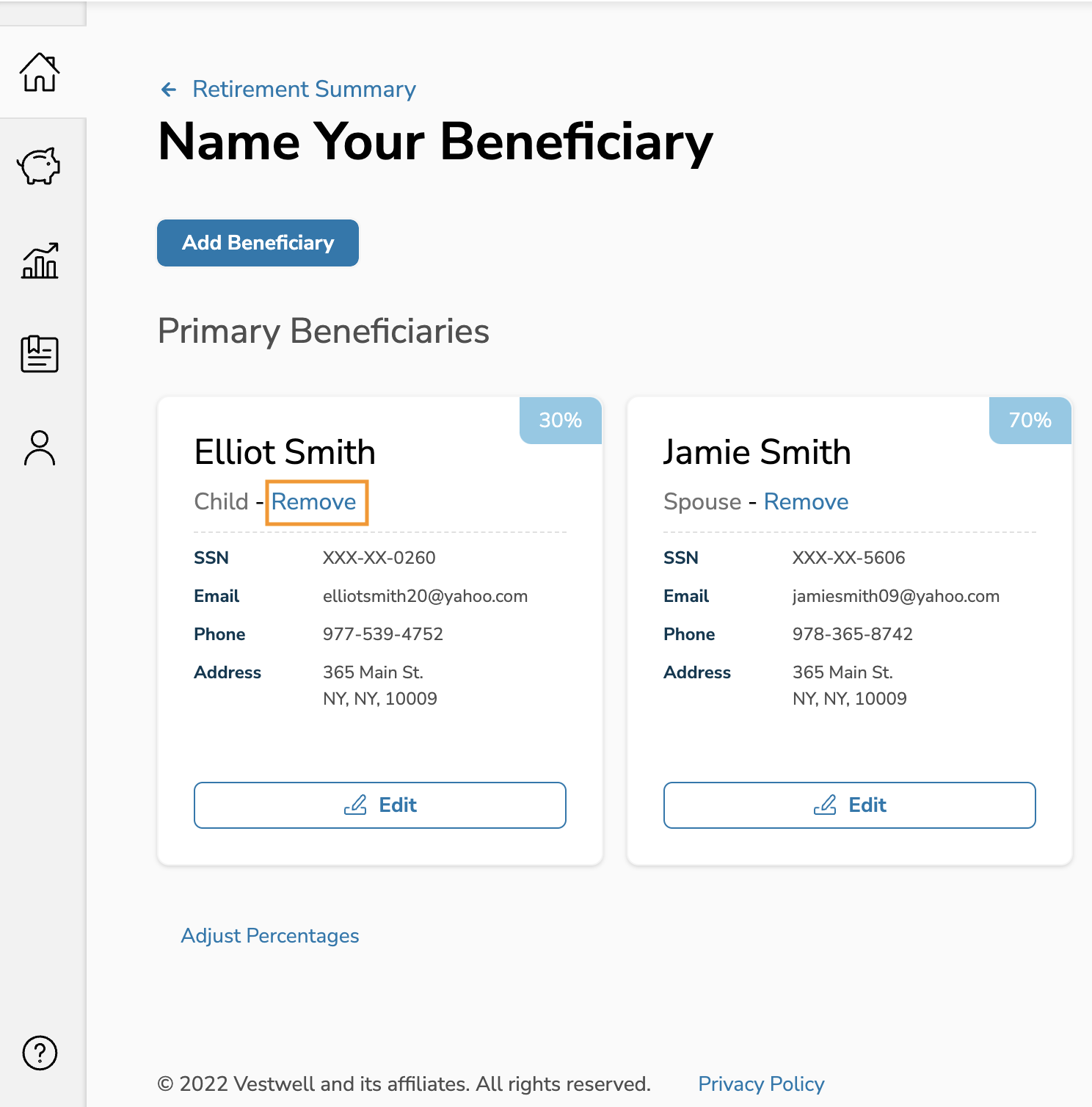 How Do I Select and Manage My Beneficiaries? – Vestwell Help Center