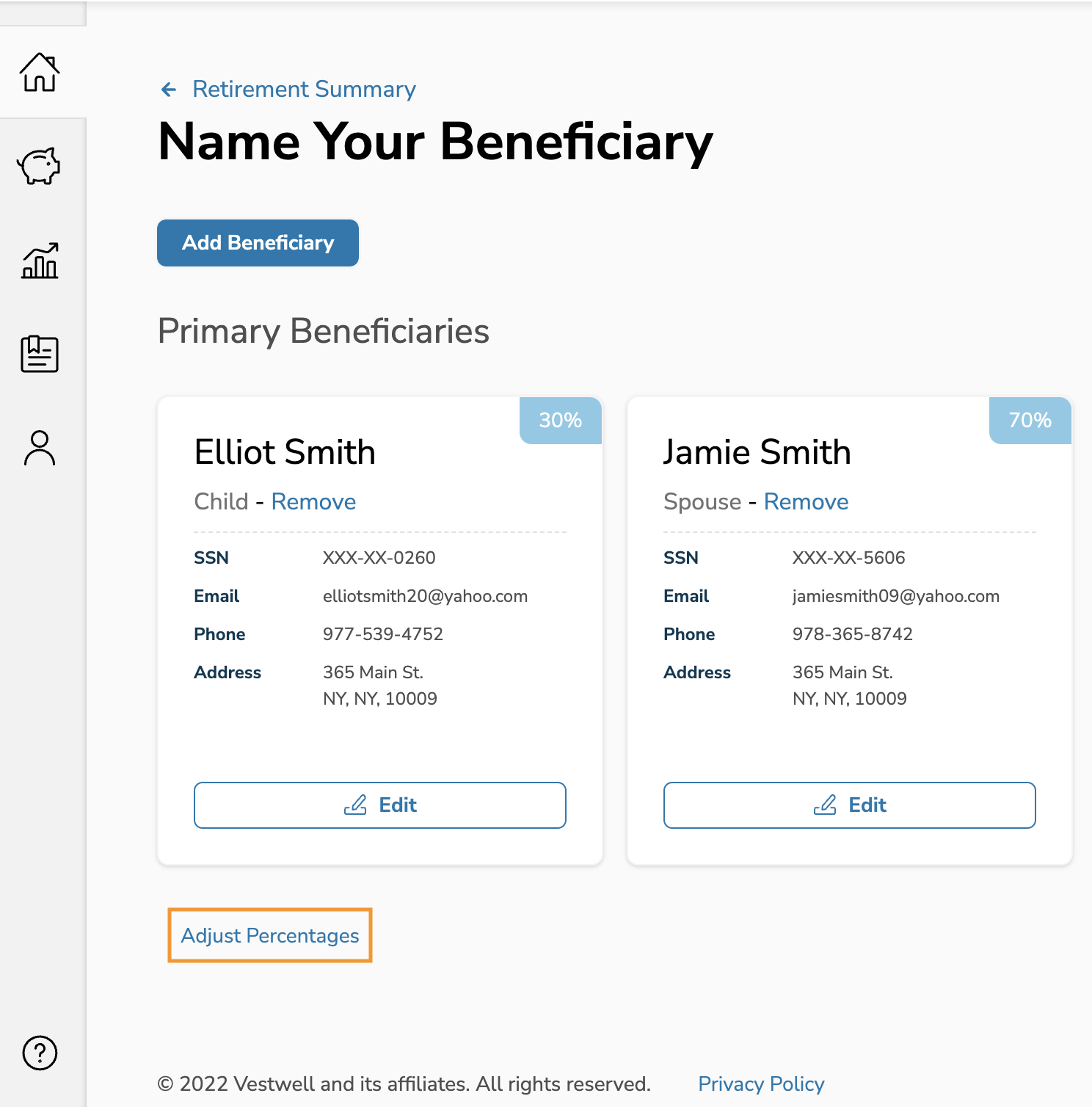 How Do I Select and Manage My Beneficiaries? – Vestwell Help Center